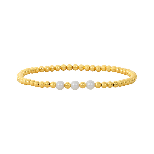 3MM Signature Bracelet with 3 White Pearl Pattern – Karen Lazar Design